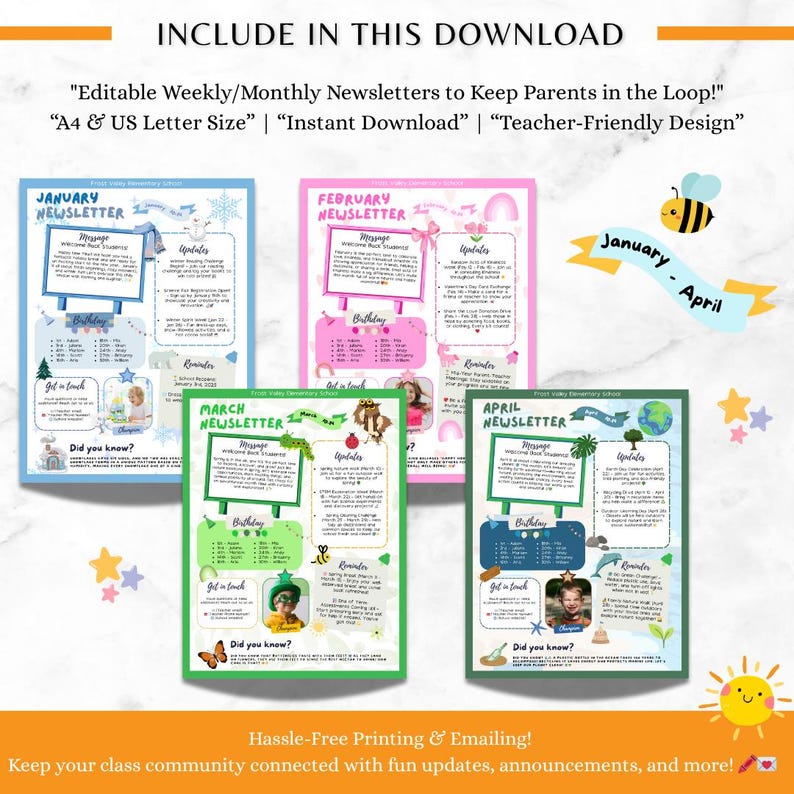 Monthly Classroom Newsletter Monthly Newsletter Weekly Newsletter for ...