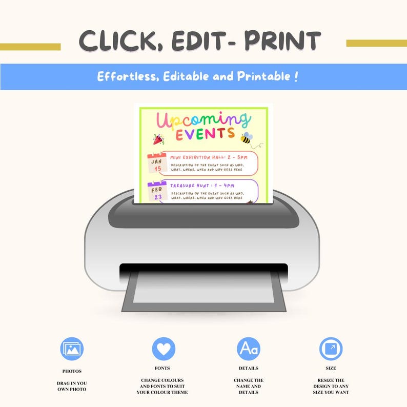 Editable Events Flyer Upcoming Event Flyer Event Planner Timetable ...