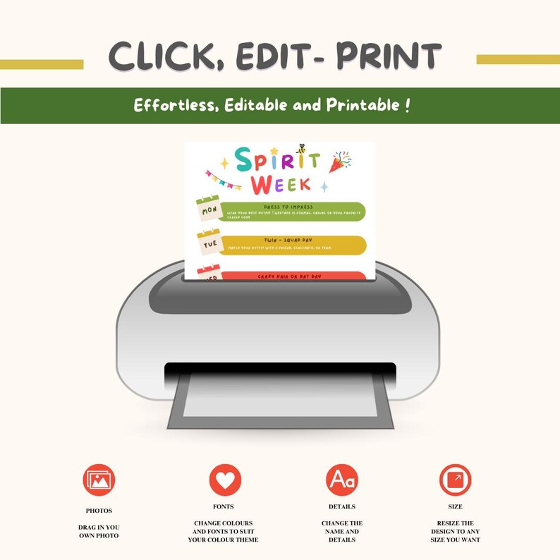 Editable Spirit Week Template School Newsletter Weekly Calendar School ...