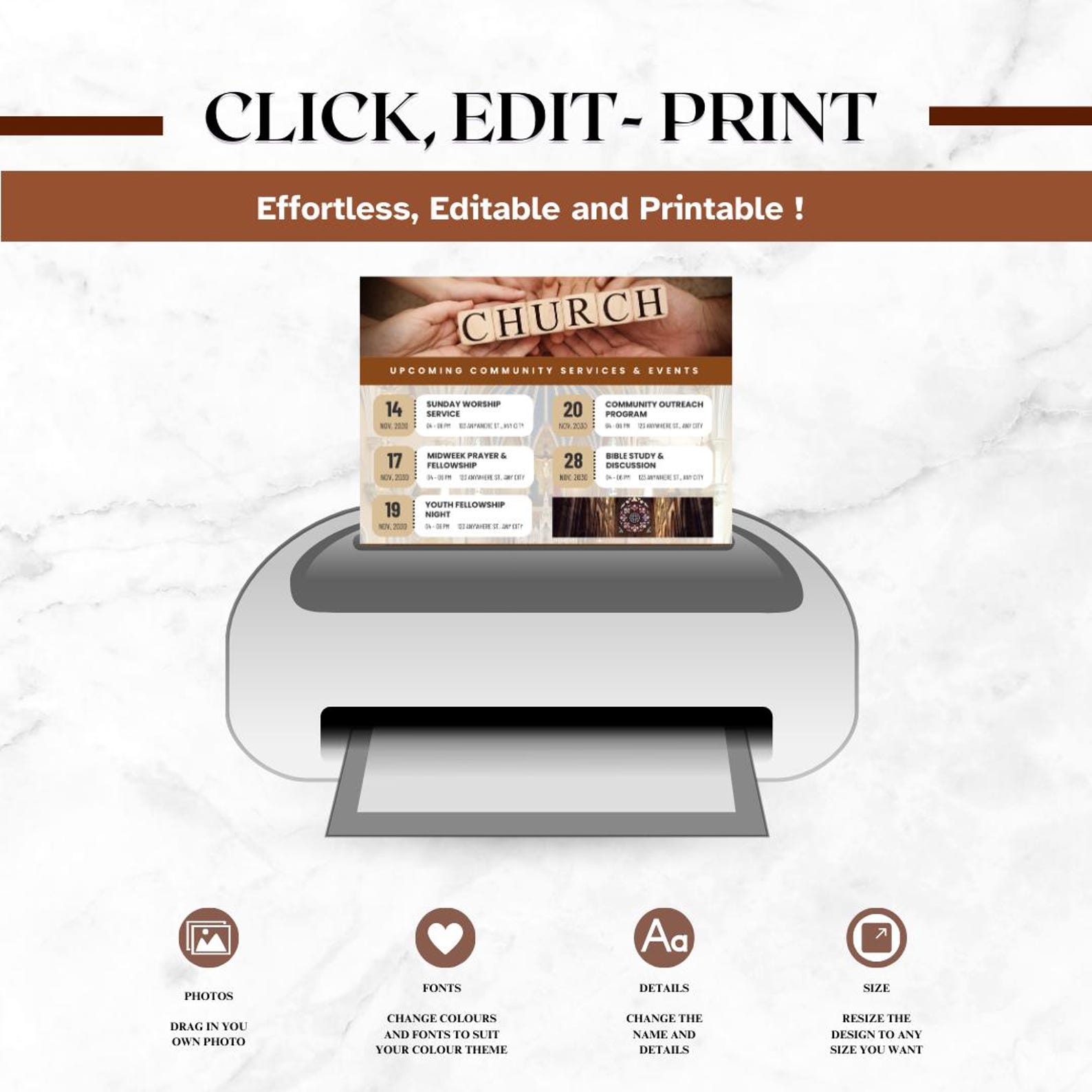 Church Newsletter Template Editable Church Updates Church Newspaper ...