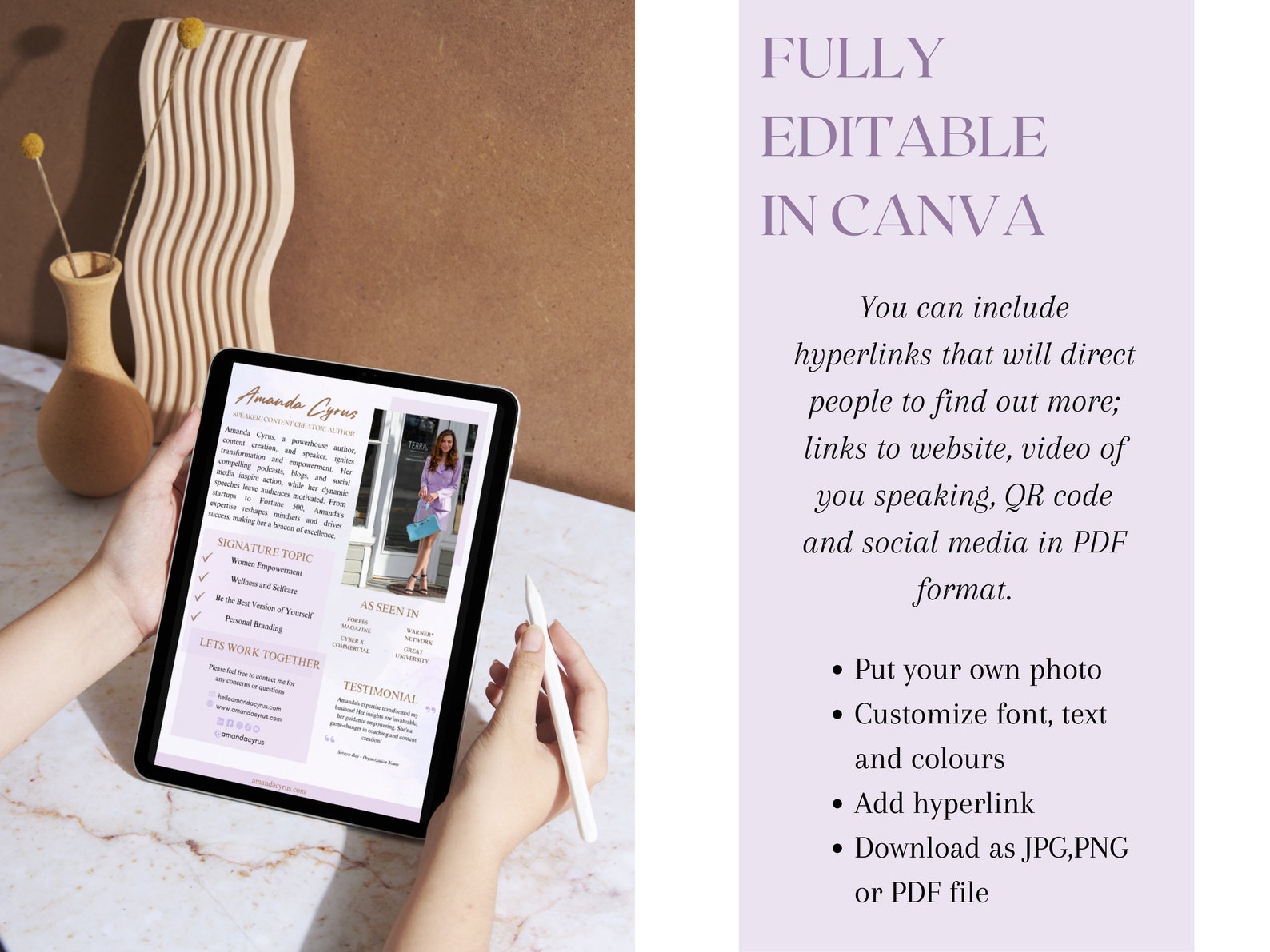 Printable Speaker Sheet Template Editable Keynote Speaker One Sheet ...