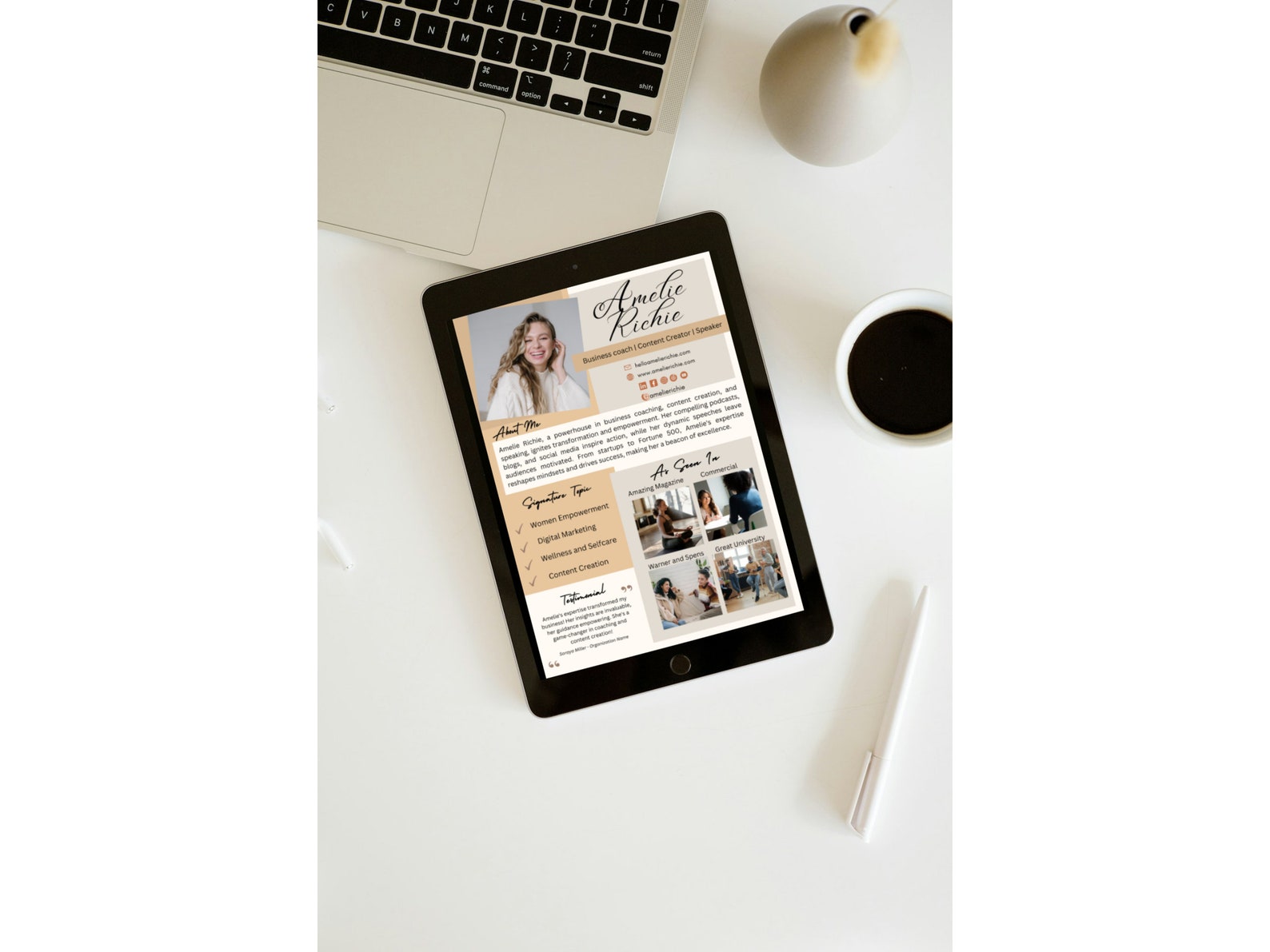 Printable Speaker Sheet Template Editable Keynote Speaker One Sheet ...