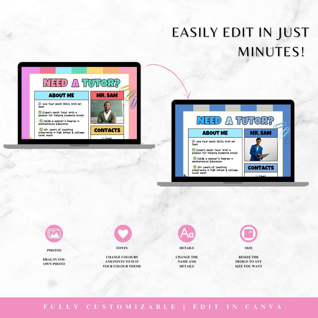 Tutoring Flyer Tutor Flyer for Teacher Online Tutoring Template ...