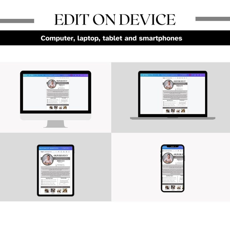 Speaker Sheet Template Professional One-sheet Webinar Speaker Profile ...