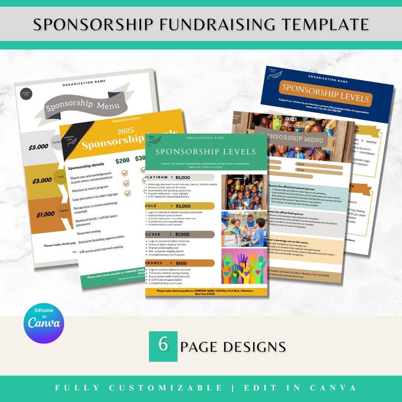 Non-profit Event Sponsorship Levels Sponsorship Menu Fundraising Flyer ...