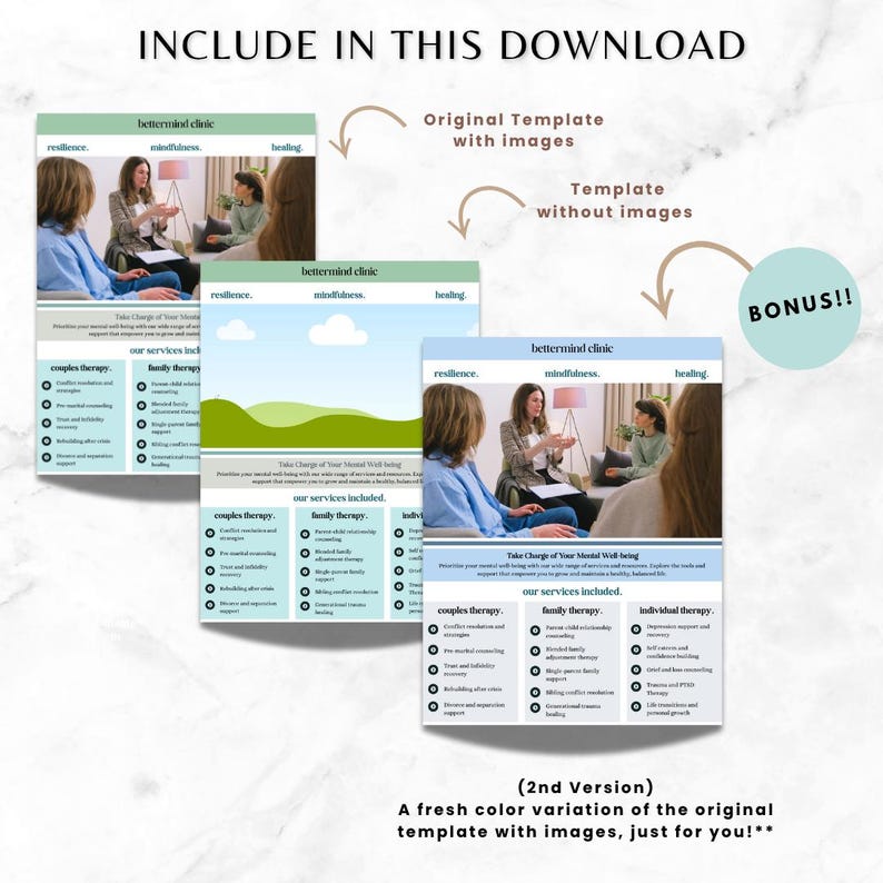 Editable Mental Health Flyer for Therapist Counseling Brochure for ...