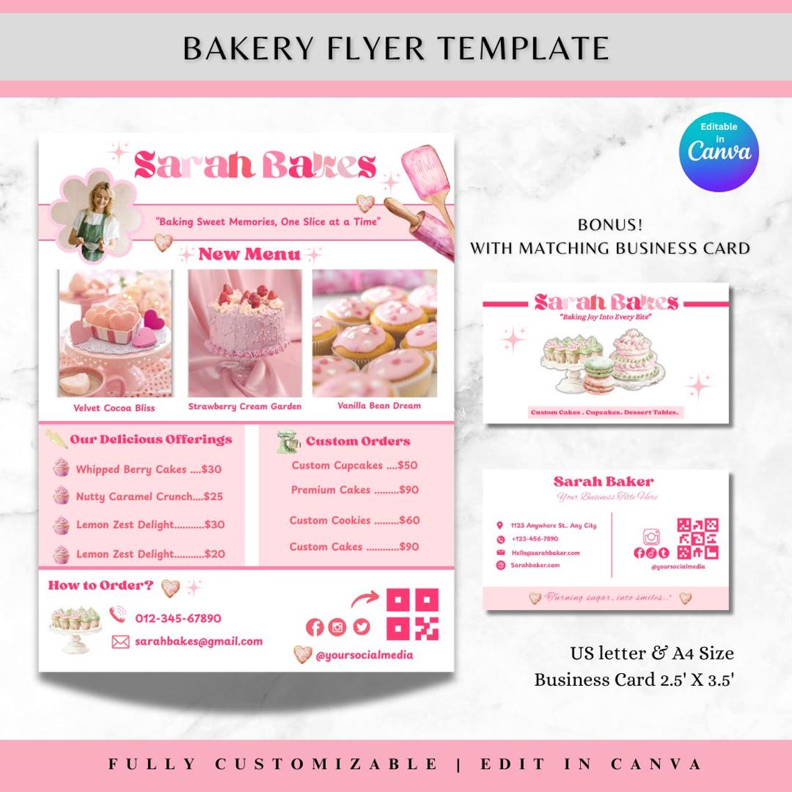 Bakery Flyer Sweet Treat Flyer Template Bake Sale Flyer Dessert Flyer ...