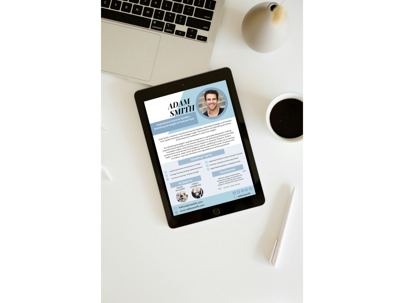 Printable Speaker Sheet Template Editable Keynote Speaker One Sheet ...