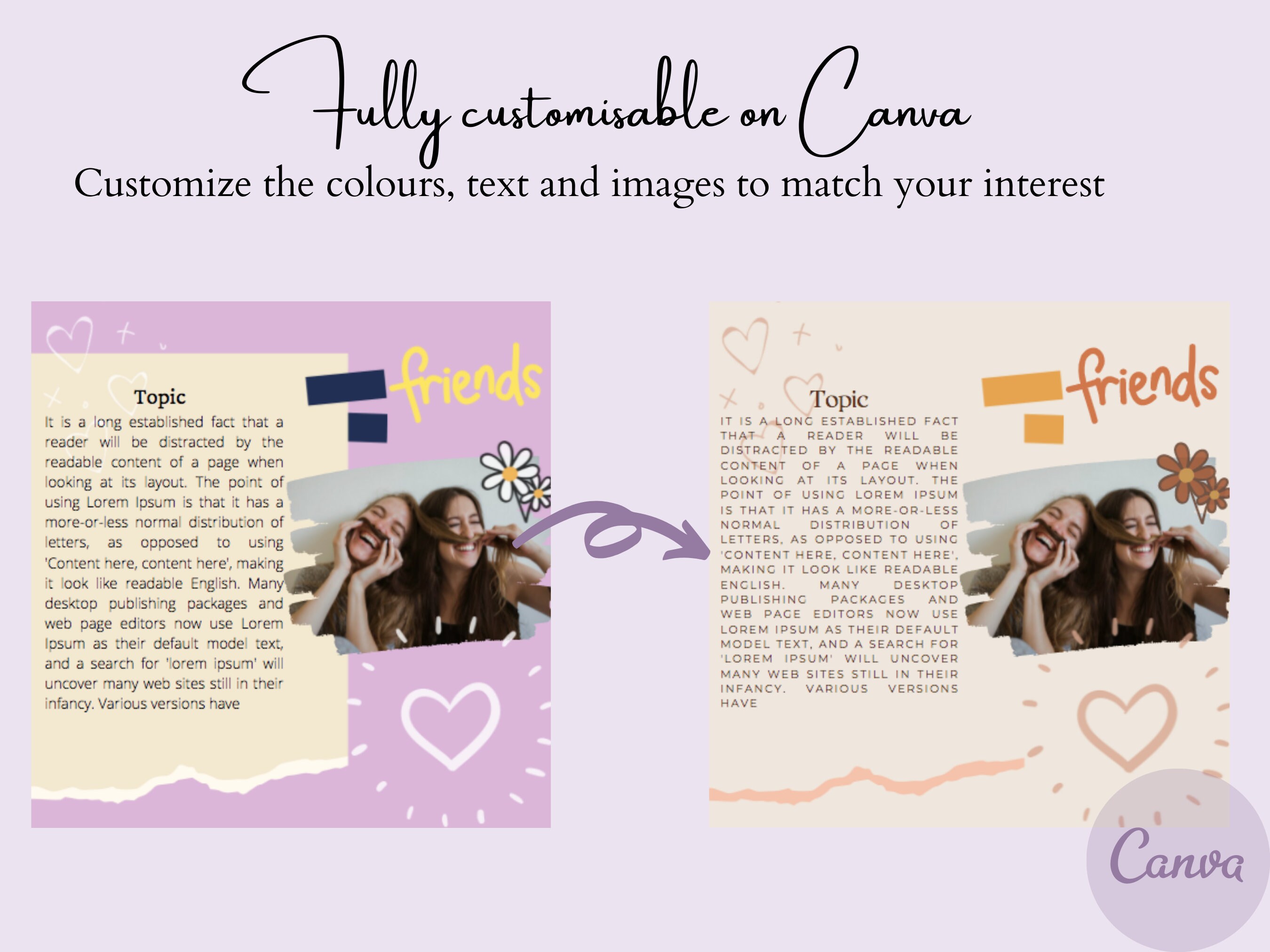 30 Instagram Post Templates, Social Media Templates Canva, Purple and ...