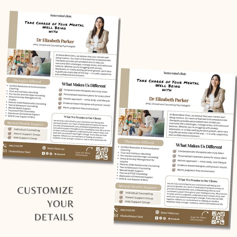 Editable Mental Health Flyer Coaching Flyer Health Flyers Therapy ...