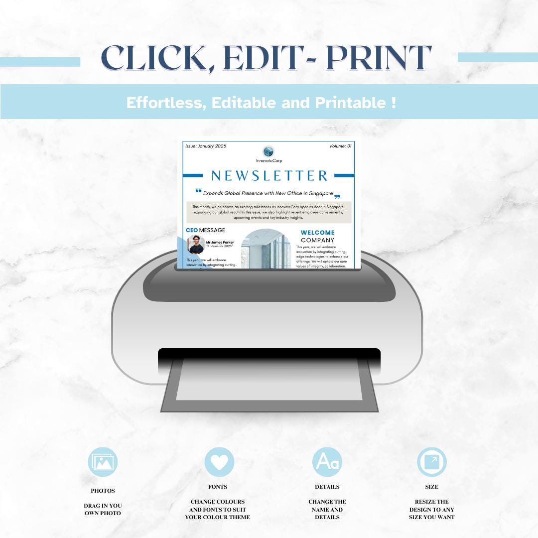 Modern Newsletter Template Business Newsletter for Corporate Business ...