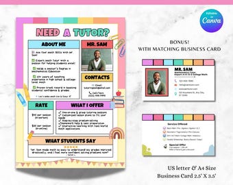 Tutoring Flyer Tutor Flyer for Teacher Online Tutoring Template ...