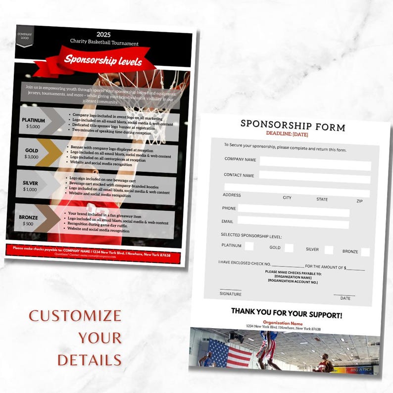 Sponsorship Fundraising Flyers Template Non Profit Event Sponsorship ...