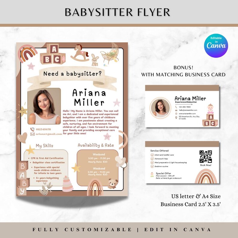Babysitting Flyer Template Childcare Services Resume Babysitter ...
