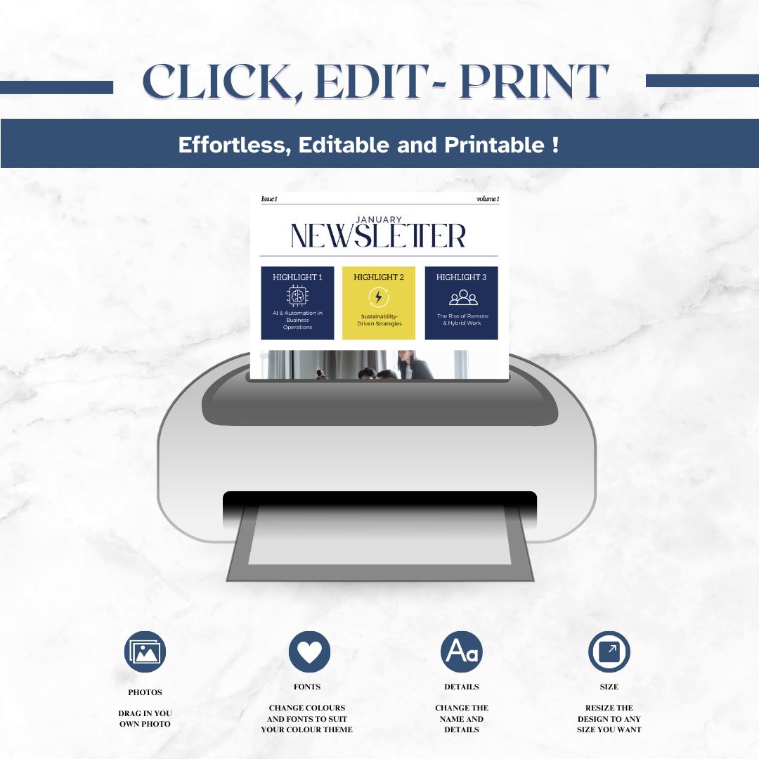 Modern Newsletter Template for Business Newsletter for Corporate ...