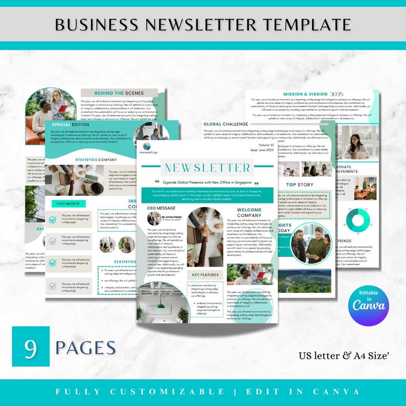 2025 Newsletter Templates for Corporate Business Newspaper Email ...