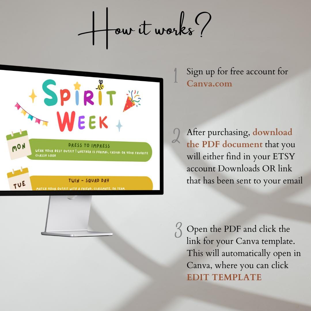Editable Spirit Week Template School Newsletter Weekly Calendar School ...