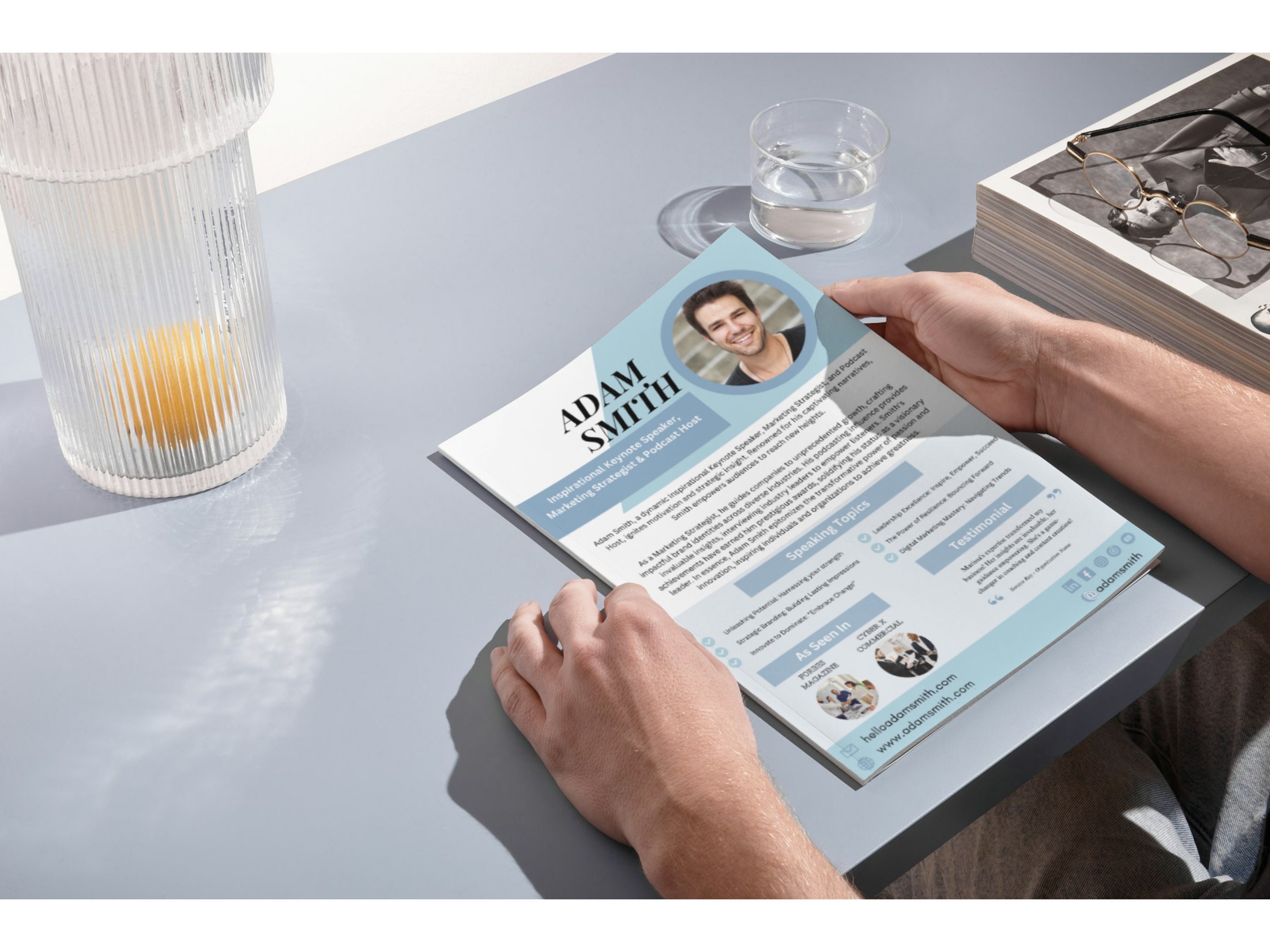 Printable Speaker Sheet Template Editable Keynote Speaker One Sheet ...