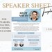 Printable Speaker Sheet Template Editable Keynote Speaker One Sheet Conference Speaker Press Kit ...