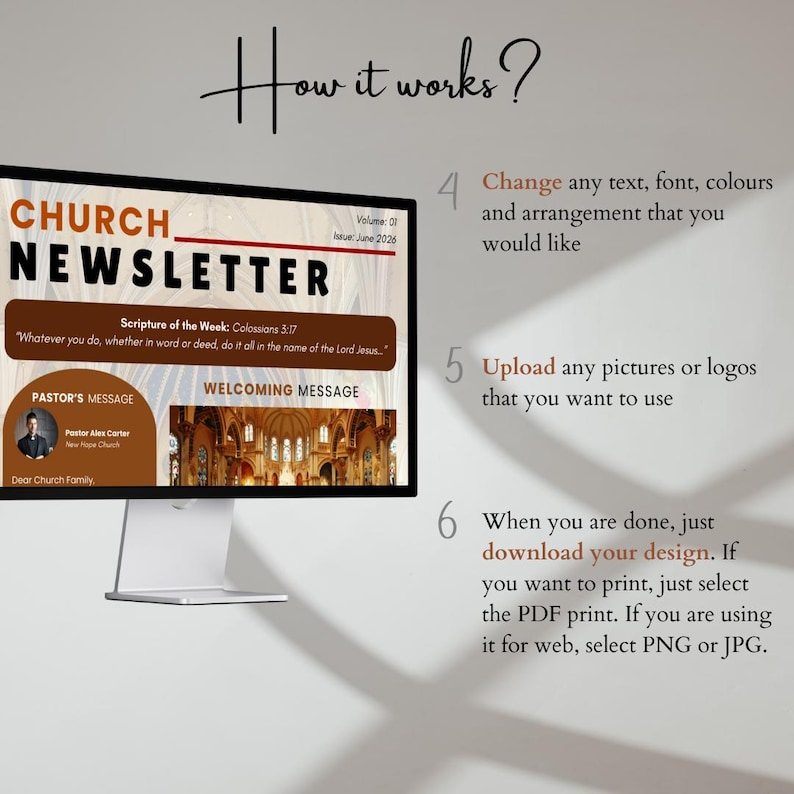 Church Newsletter Template Editable Church Updates Church Newspaper ...
