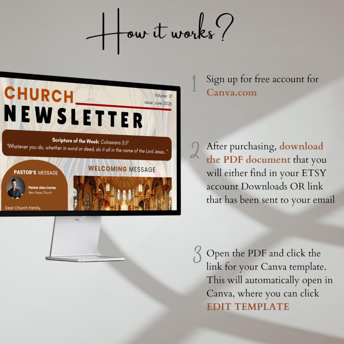 Church Newsletter Template Editable Church Updates Church Newspaper ...