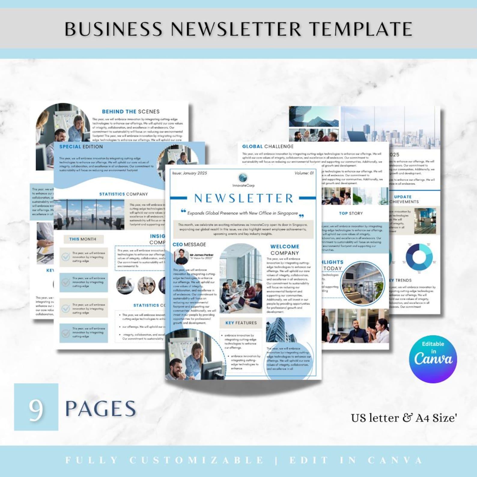 Modern Newsletter Template Business Newsletter for Corporate Business ...