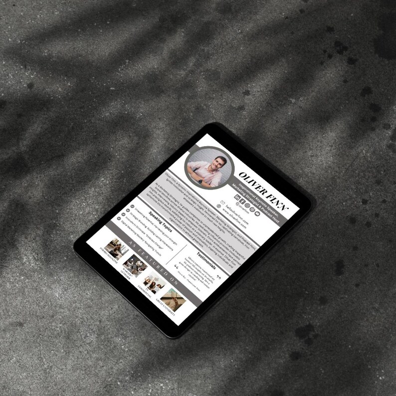 Speaker Sheet Template Professional One-sheet Webinar Speaker Profile ...