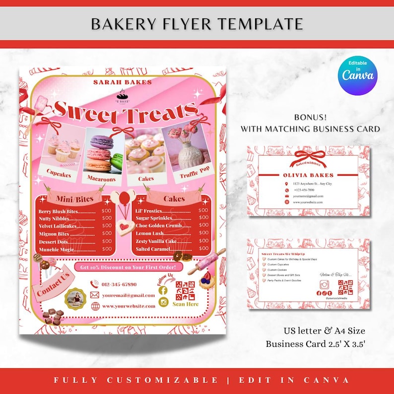 Cake Flyer Template Bakery Flyer Template Bake Sale Flyer Sweet Treats ...