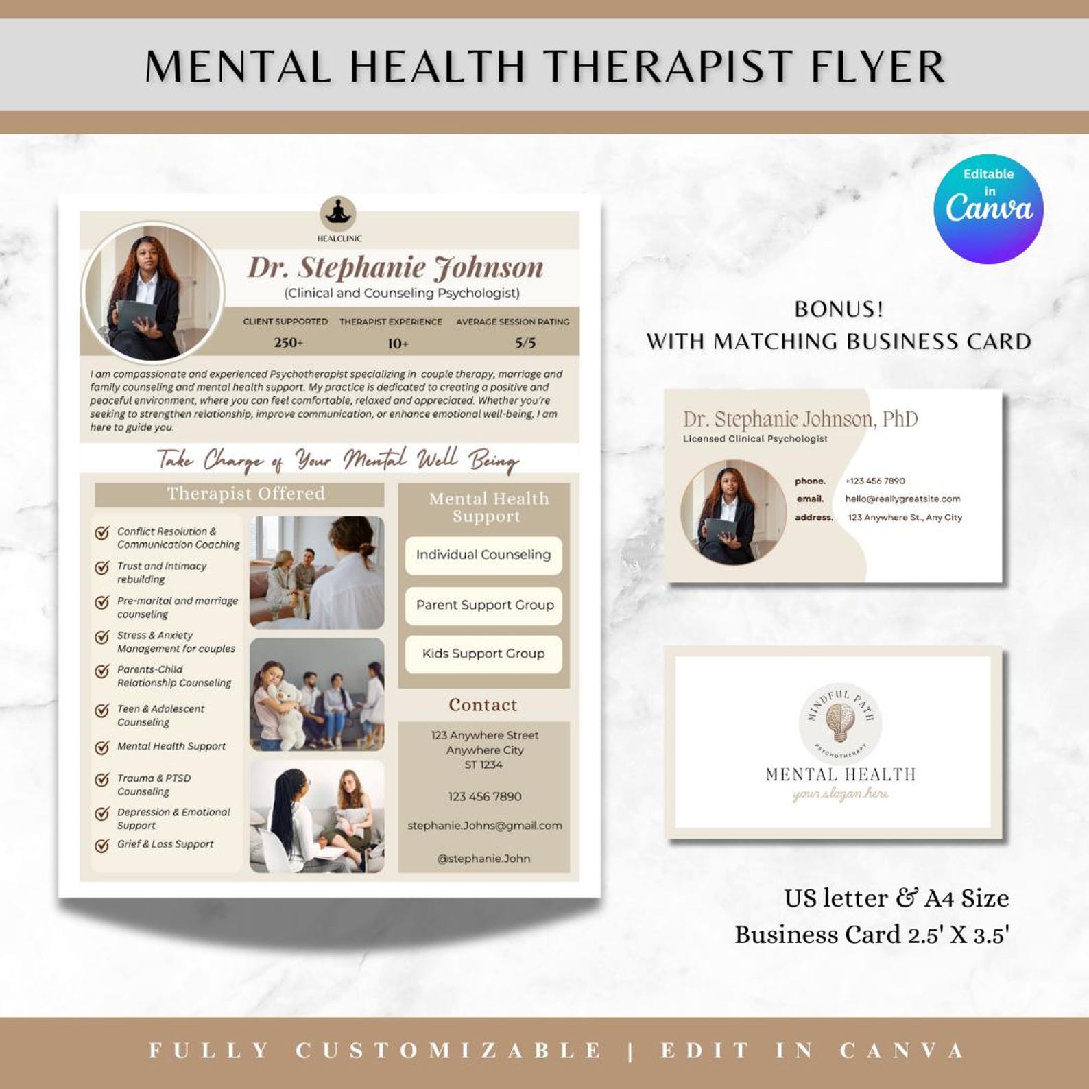 Mental Health Therapist Flyer Psychology Flyer Template Therapy ...