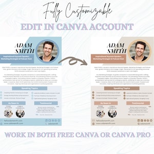Printable Speaker Sheet Template Editable Keynote Speaker One Sheet ...