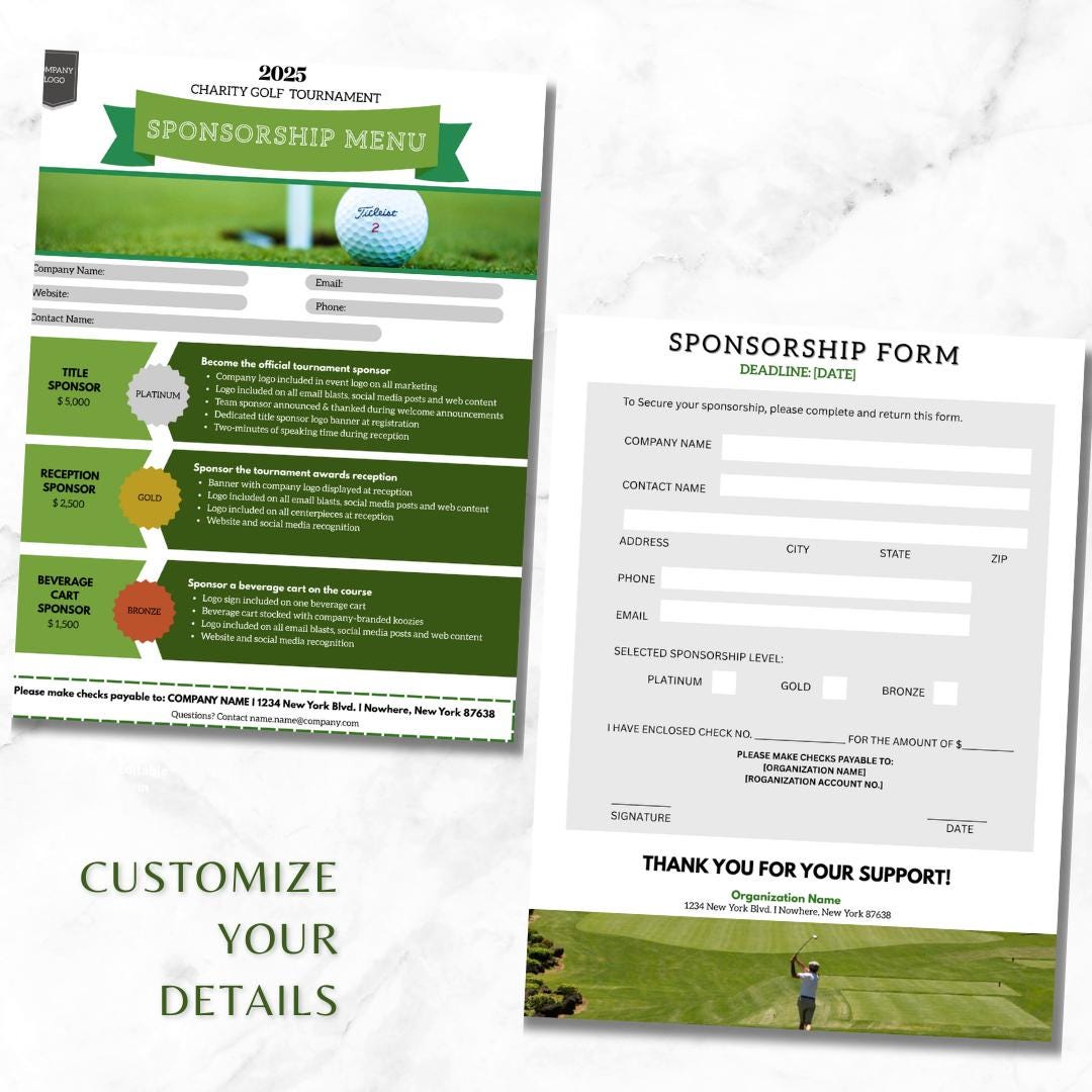 Nonprofit Event Sponsorship Fundraising Flyers Sponsorship Levels ...