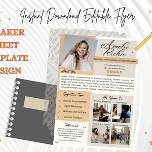 Printable Speaker Sheet Template Editable Keynote Speaker One Sheet ...