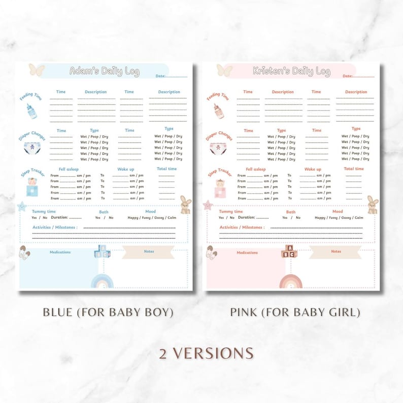 Baby Daily Log Template - Minimalist Childcare & Nursery Activity ...