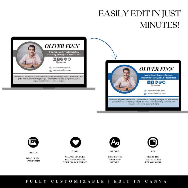 Speaker Sheet Template Professional One-sheet Webinar Speaker Profile ...