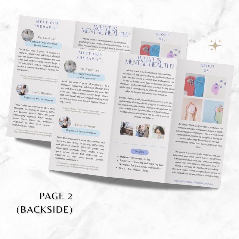 Trifold Mental Health Flyers Trifold Counseling Editable Brochure ...