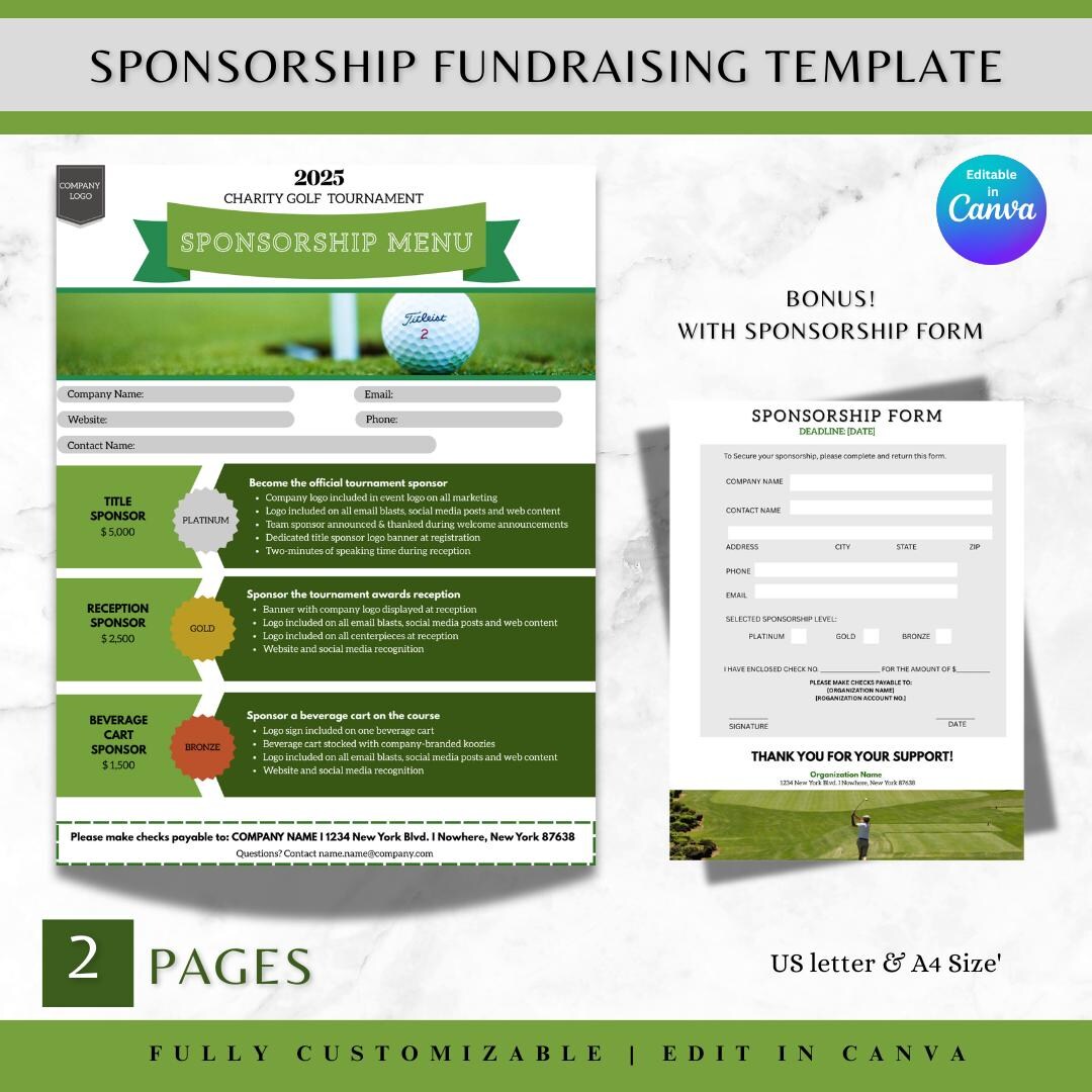 Nonprofit Event Sponsorship Fundraising Flyers Sponsorship Levels ...