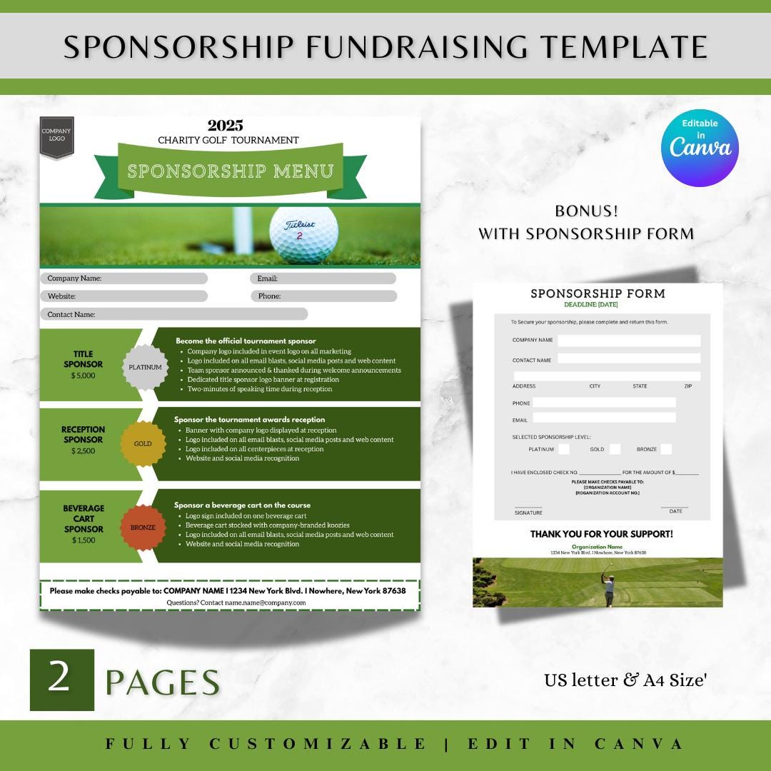 Nonprofit Event Sponsorship Fundraising Flyers Sponsorship Levels ...