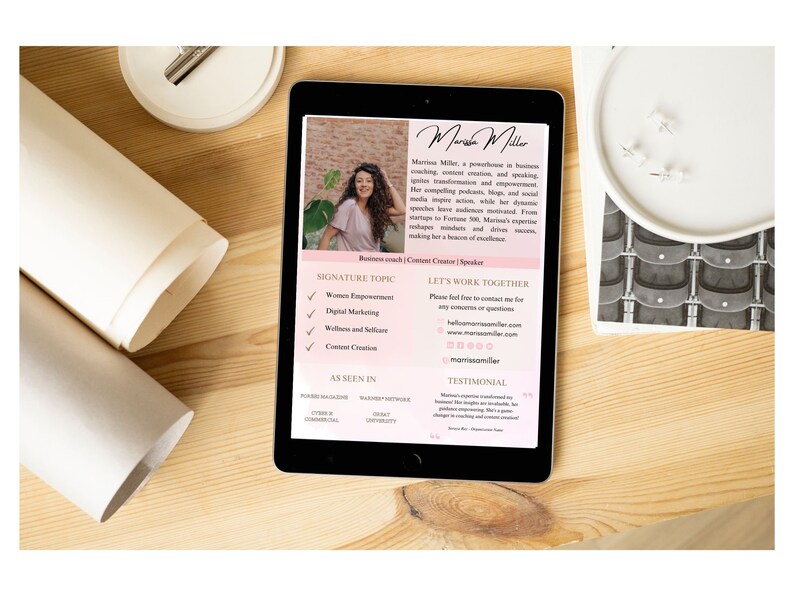 Printable Speaker Sheet Template Editable Keynote Speaker One Sheet ...