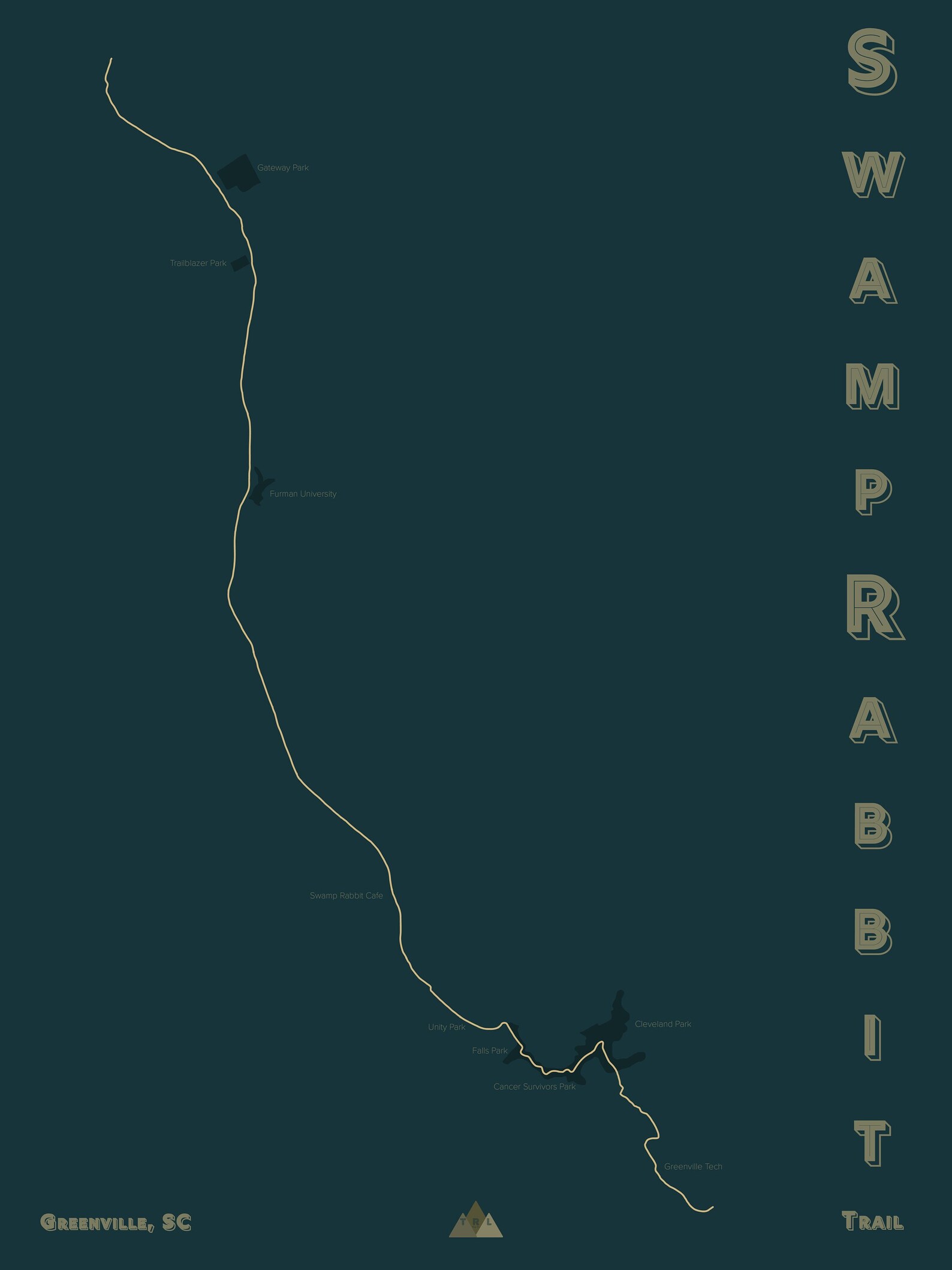 Swamp Rabbit Trail Map Swamp Rabbit Trail Poster Trail Maps Greenville ...