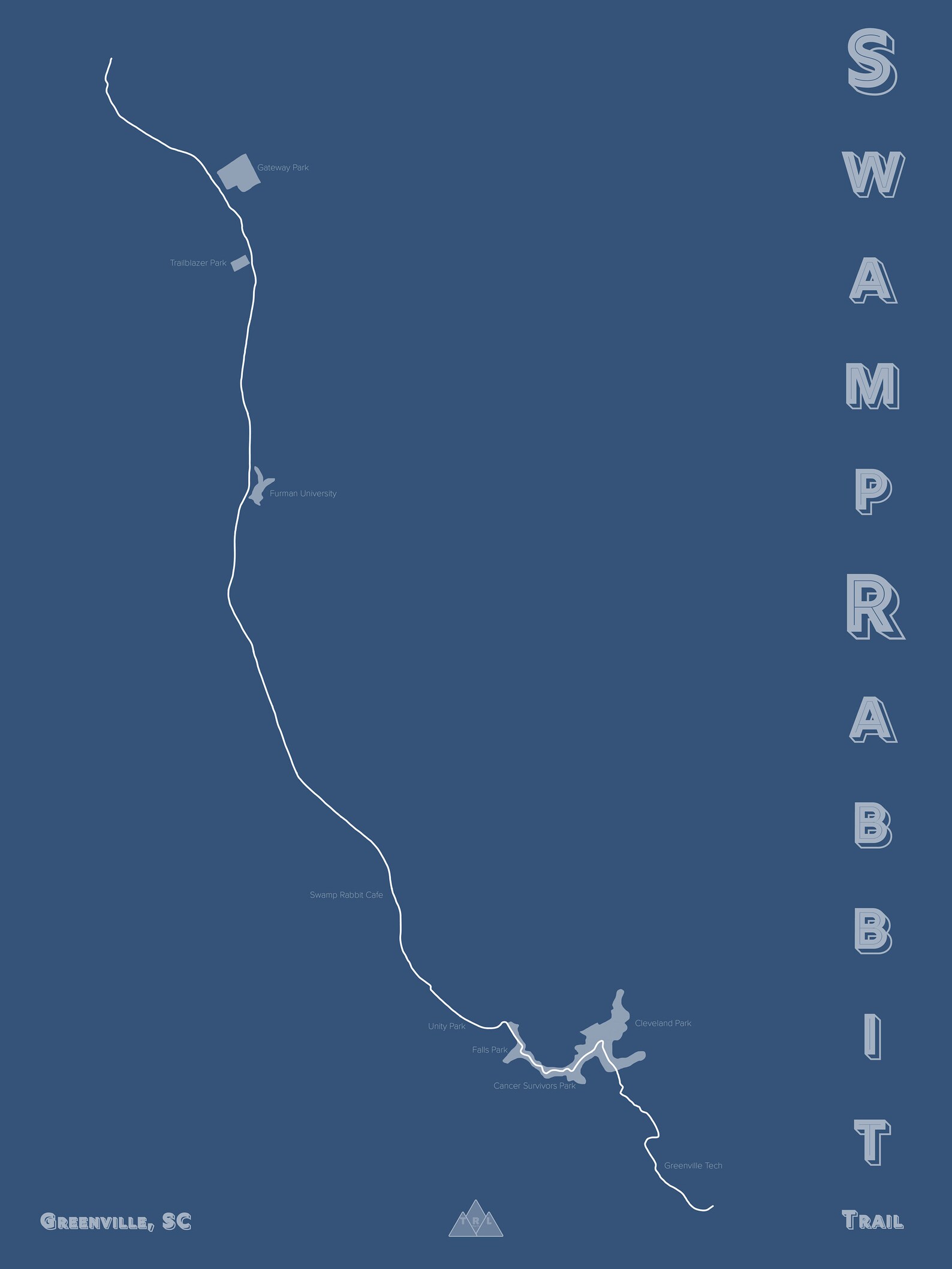 Swamp Rabbit Trail Map Swamp Rabbit Trail Poster Trail - Etsy