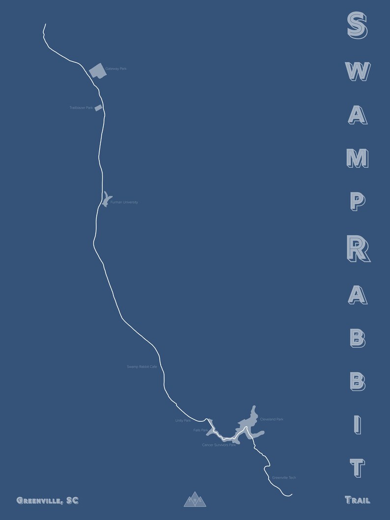 Swamp Rabbit Trail Map Swamp Rabbit Trail Poster Trail - Etsy