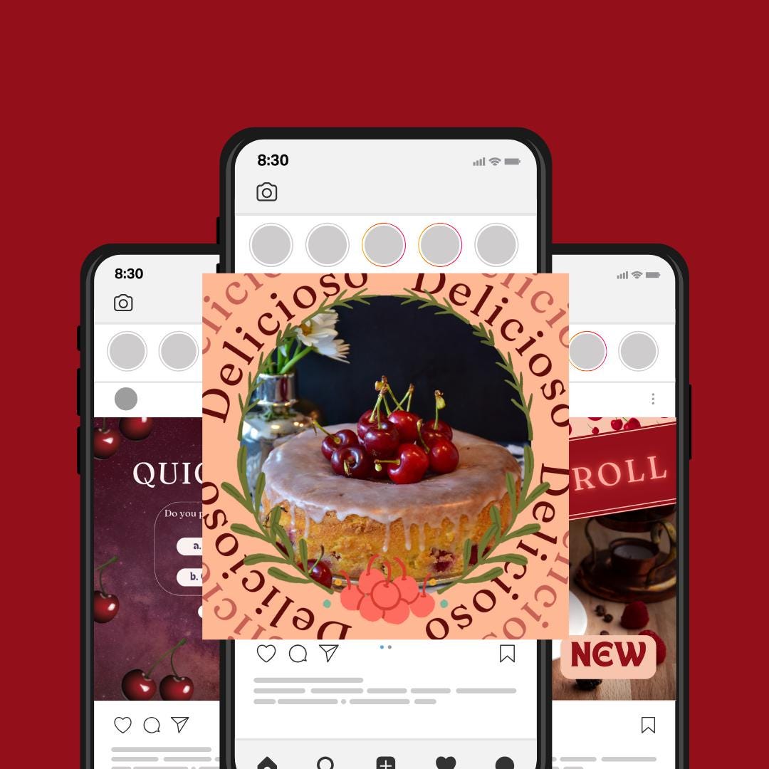 30 Red-cherry Theme Instagram Template Done-for-you for Business Owners ...