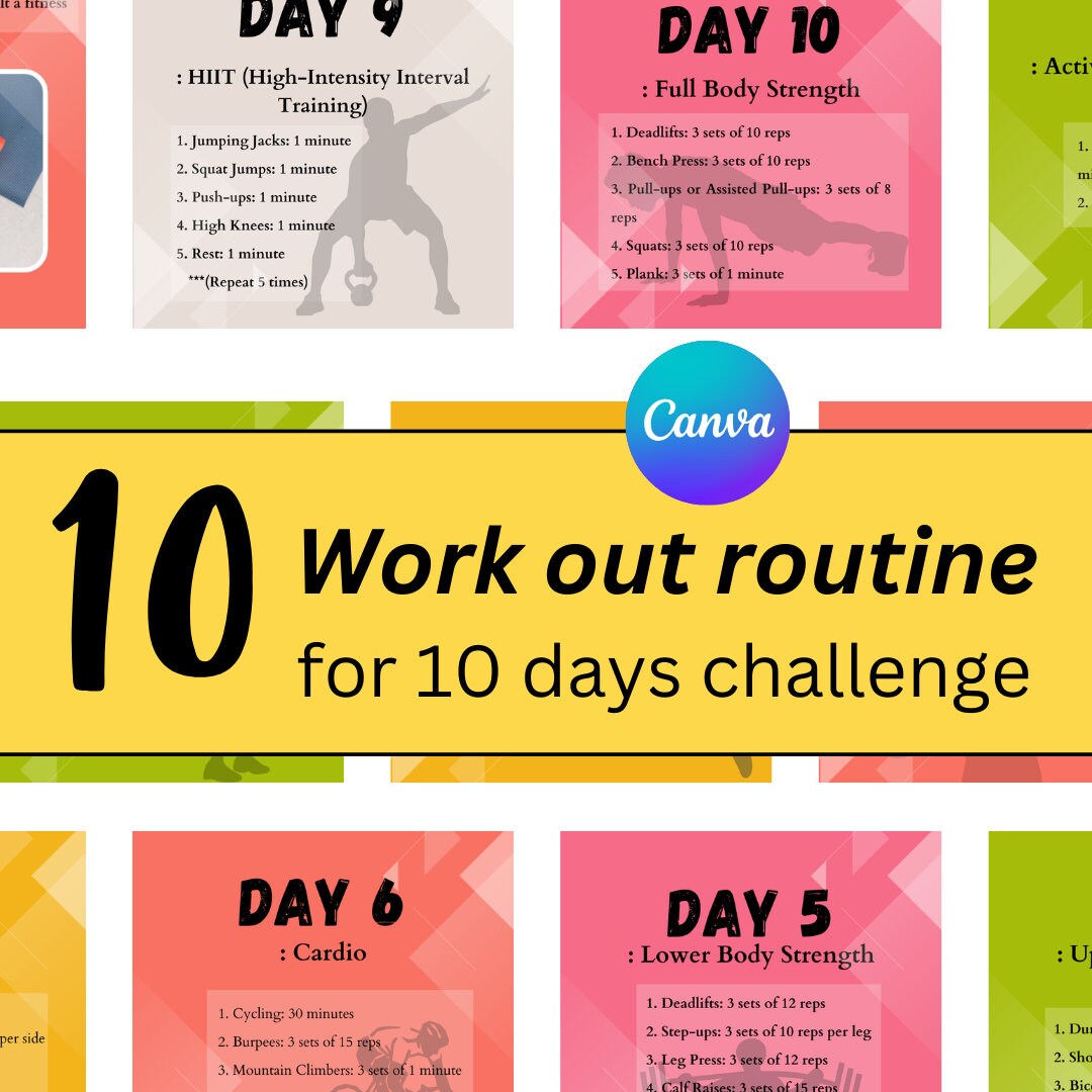 10 Days Workout Routine Challenge Done-for-you for Health and Wellness ...