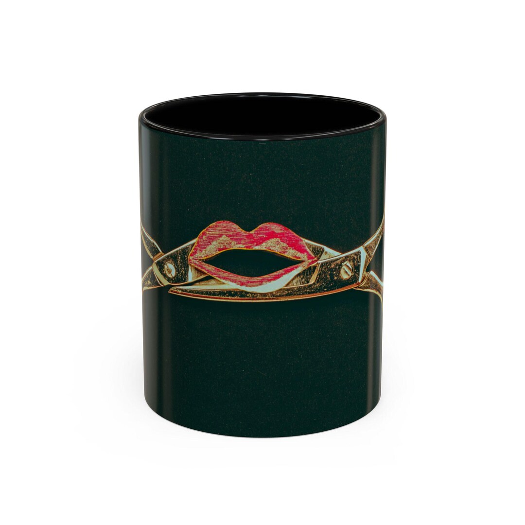Vintage Scissors and Red Lips Funny Lesbian Cup Mug Gay LGBT Funny ...
