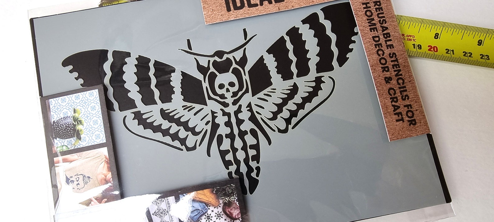 A5 Deaths Head Moth Stencil, Reusable Craft Stencil From Ideal Stencil ...