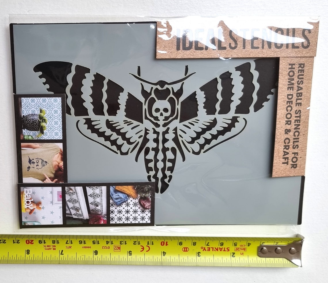 A5 Deaths Head Moth Stencil, Reusable Craft Stencil From Ideal Stencil ...
