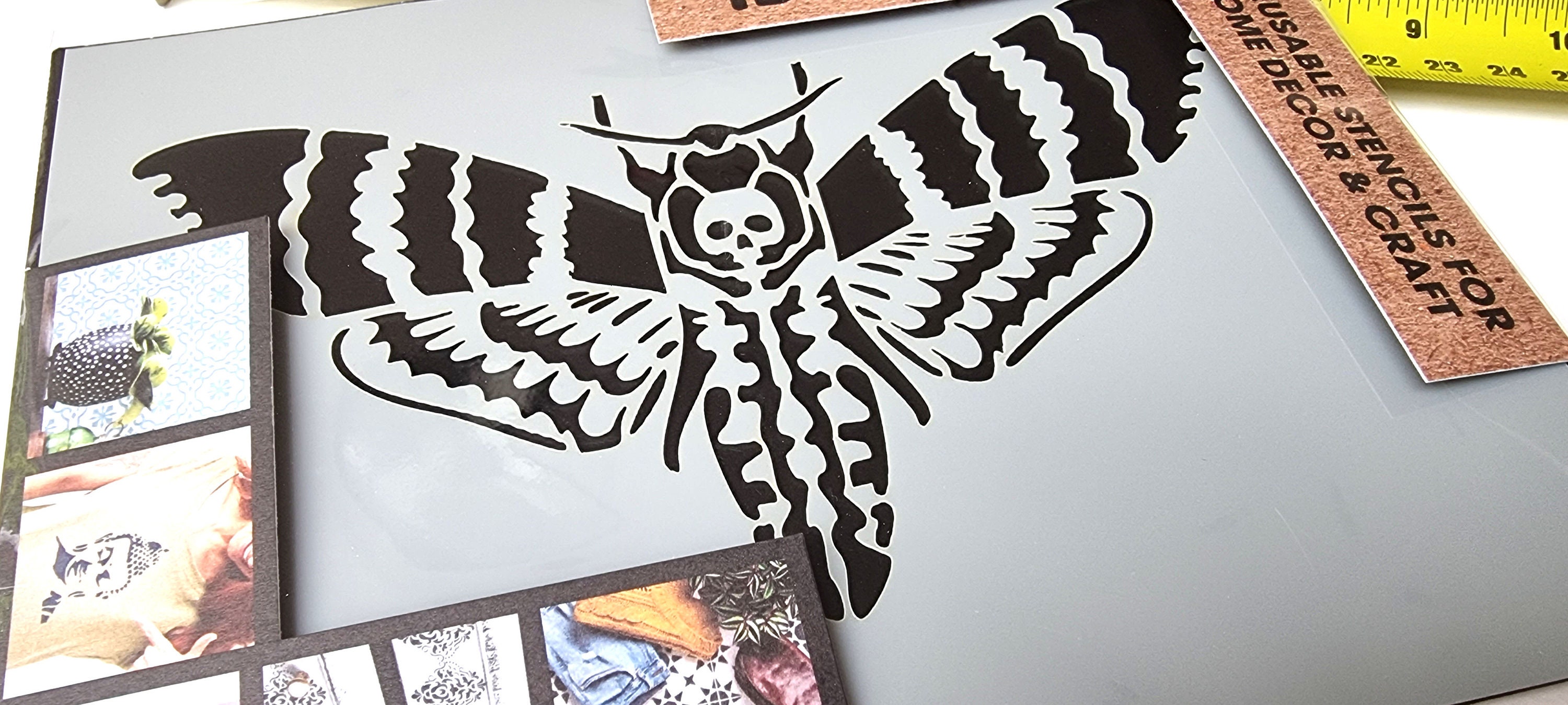 A5 Deaths Head Moth Stencil, Reusable Craft Stencil From Ideal Stencil ...