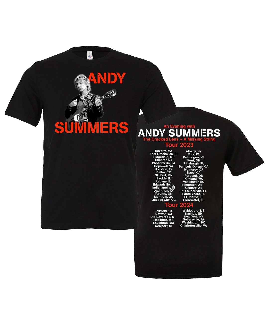 Andy Summers 2023/2024 Tour T-shirt New Unworn Authentic Merchandise - Etsy