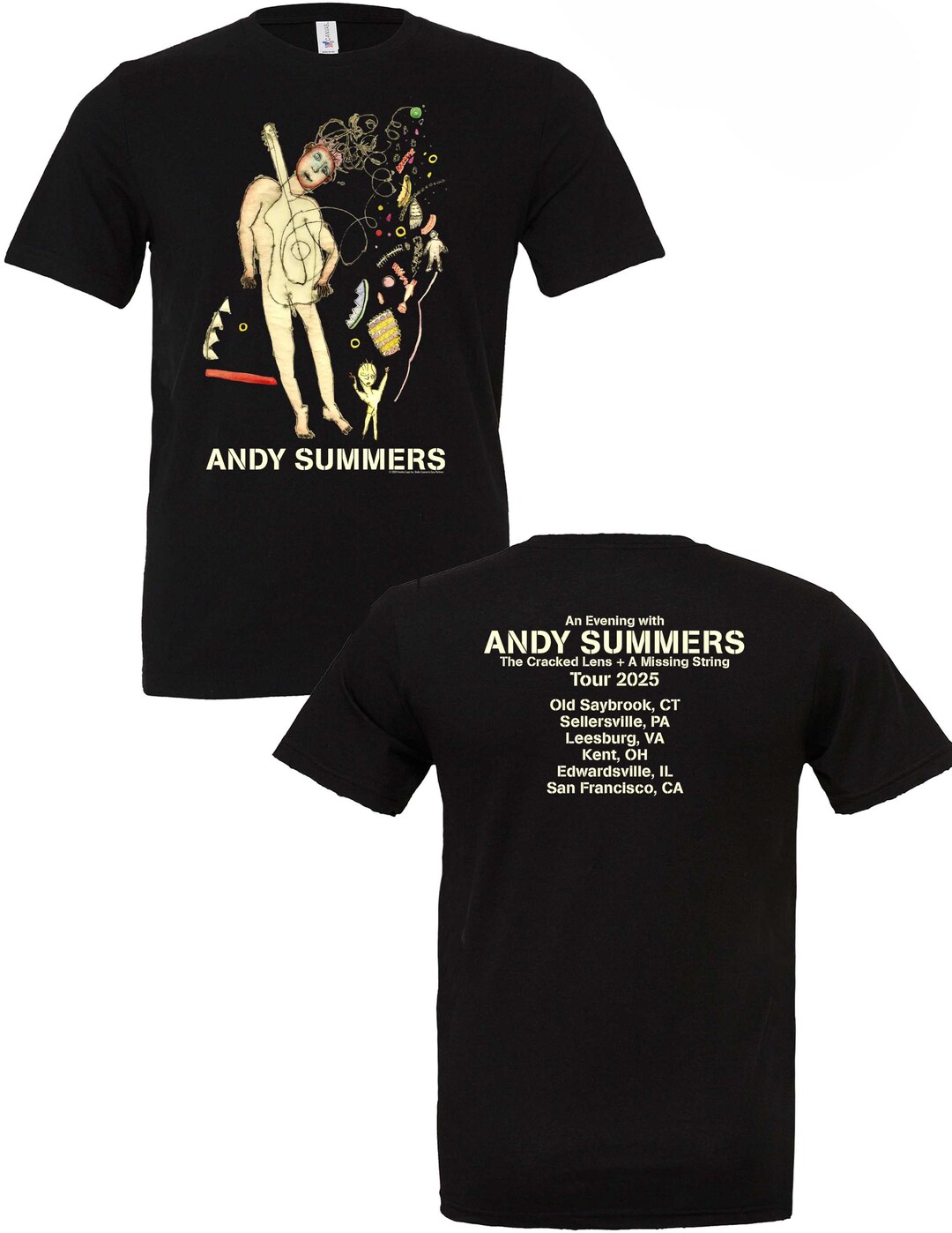 Andy Summers Fall 2025 Fretted & Moaning T-shirt Authentic Tour ...