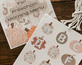 Fall Morning Menu | Thanksgiving Preschool Morning Menu | Homeschool ...